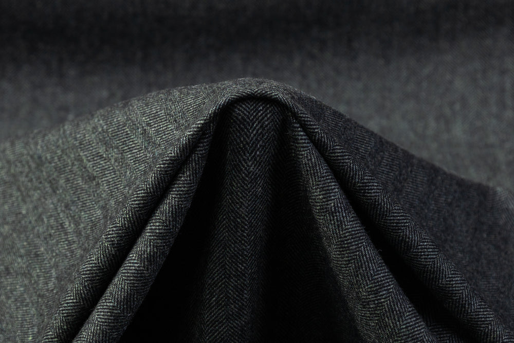 Tollegno - Herringbone Italian Wool Tweed - Green