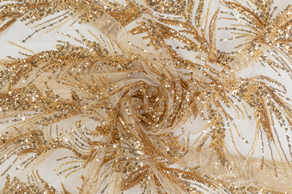 Beaded and Sequined Tulle - Gold