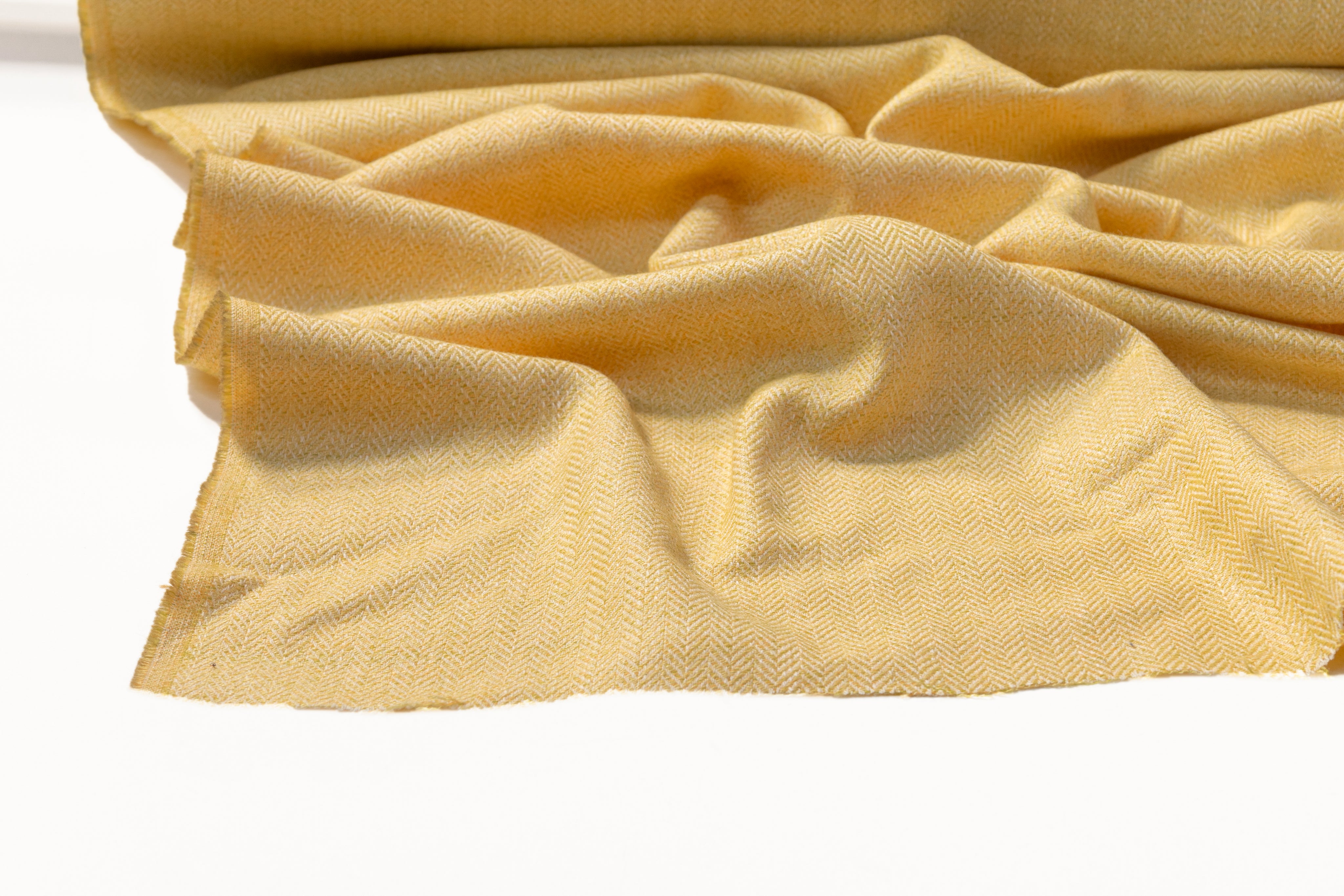 Italian Herringbone Camel Hair Wool Suiting - Yellow – Prime Fabrics