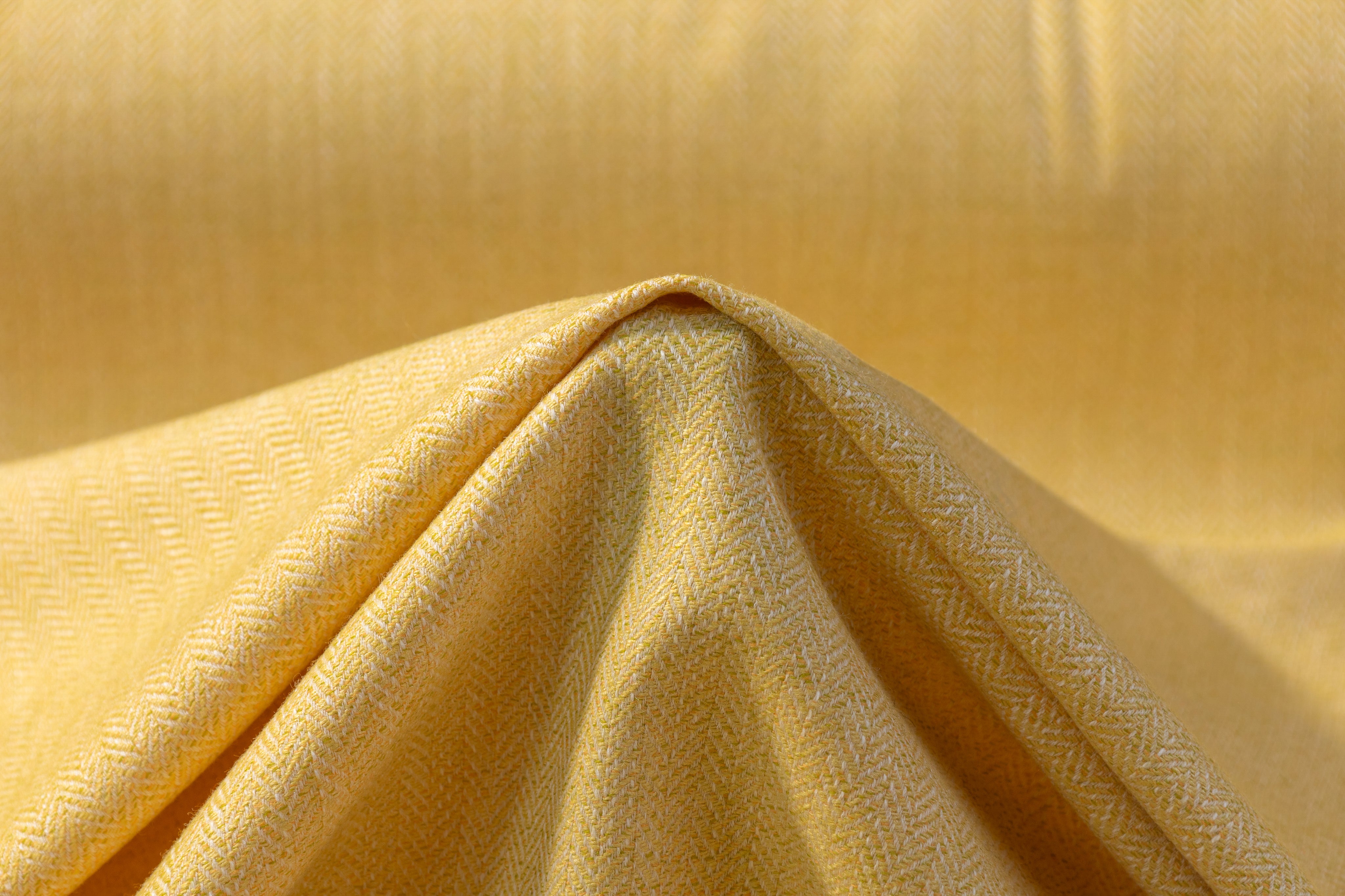 Italian Herringbone Camel Hair Wool Suiting - Yellow – Prime Fabrics