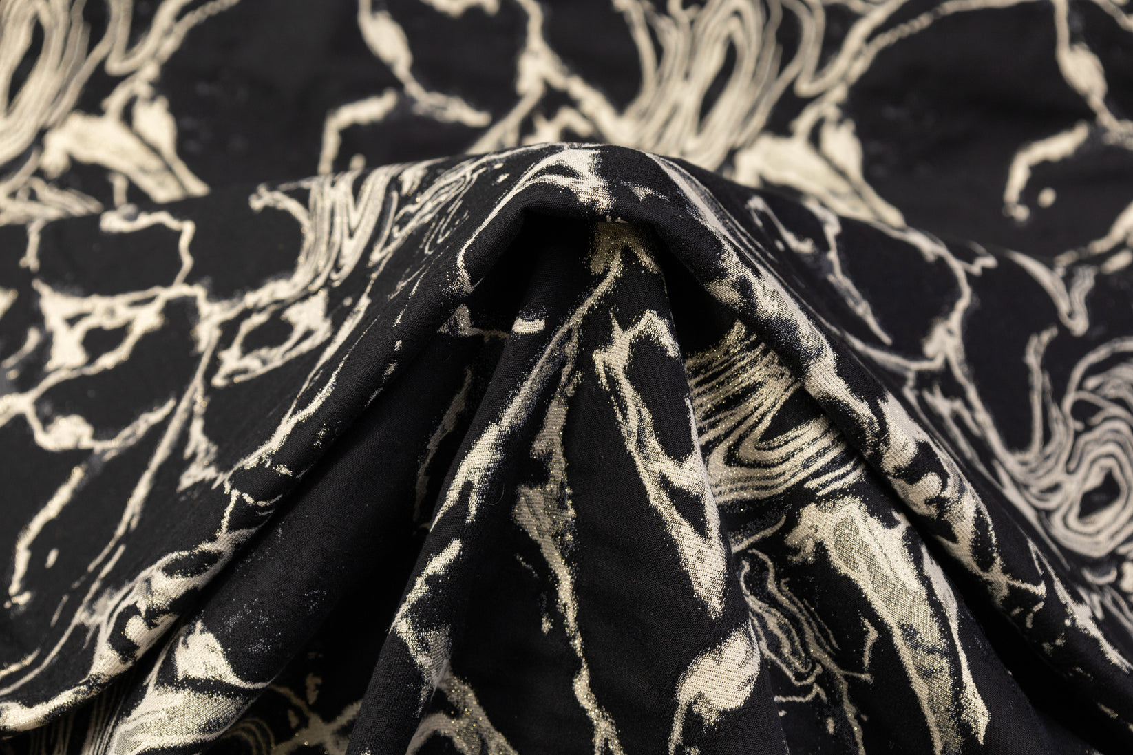Abstract Metallic Italian Cotton Blend Brocade - Black – Prime Fabrics
