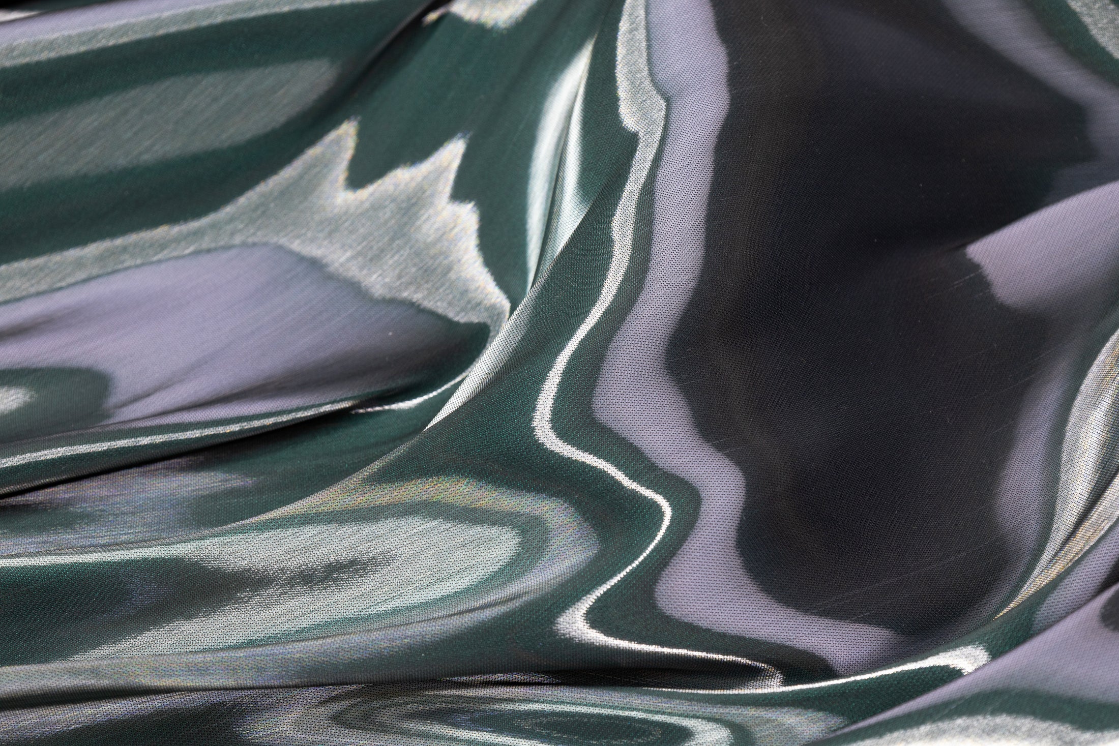 Italian Liquid Satin Lamé - Green