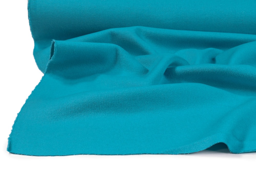 Double Faced Italian Wool Coating - Turquoise Blue