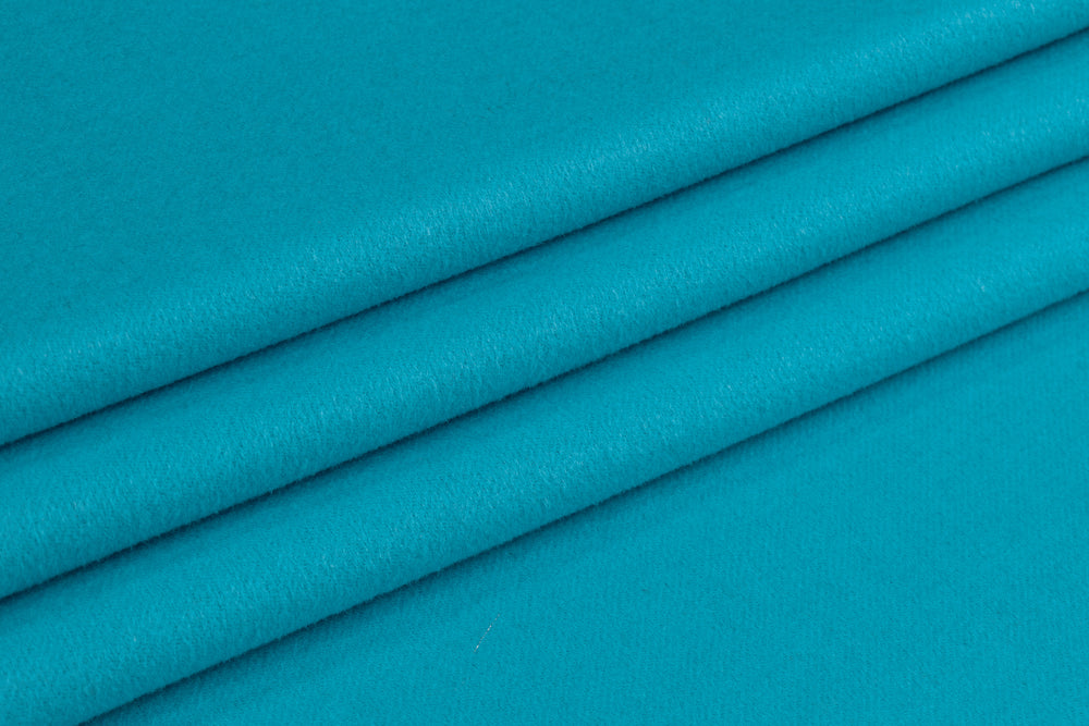 Double Faced Italian Wool Coating - Turquoise Blue