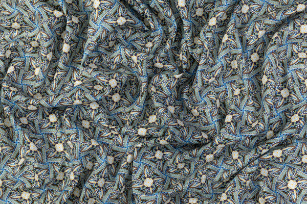 Printed Italian Linen - Blue / Green