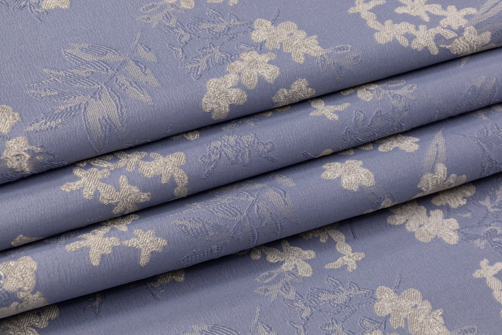 Floral Metallic Brocade - Periwinkle Blue / Platinum Gray – Prime Fabrics
