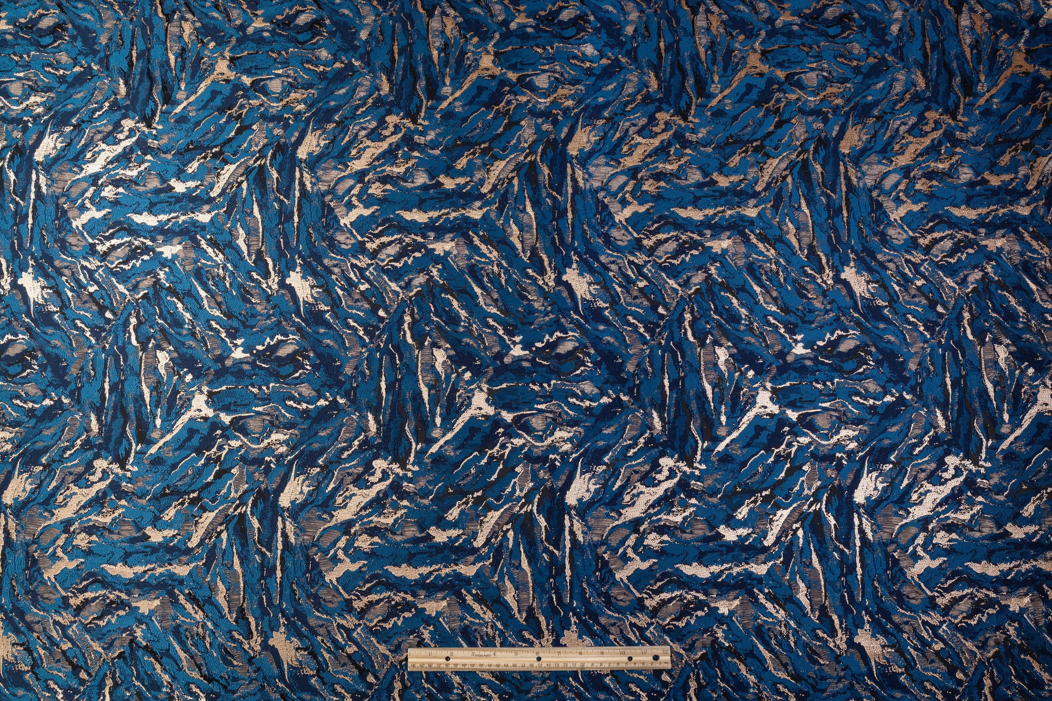 Abstract Metallic Brocade - Blue – Prime Fabrics