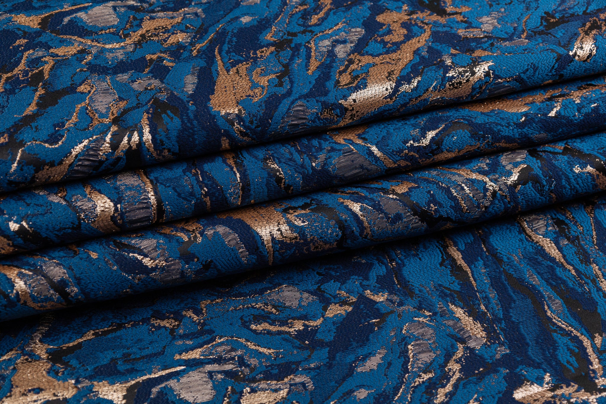 Abstract Metallic Brocade - Blue – Prime Fabrics