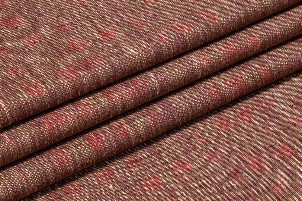 Textured Italian Raw Silk Suiting - Rose / Brown