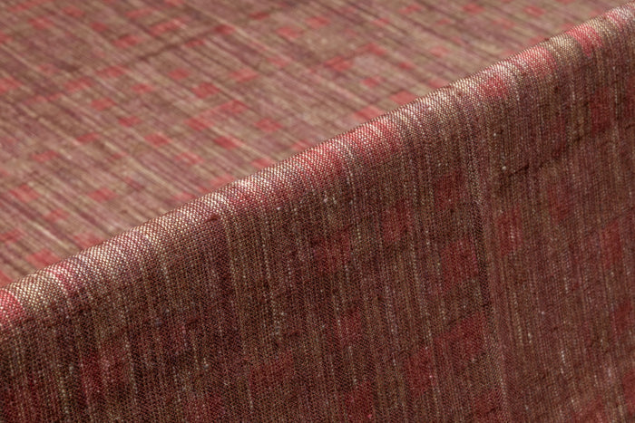 Textured Italian Raw Silk Suiting - Rose / Brown