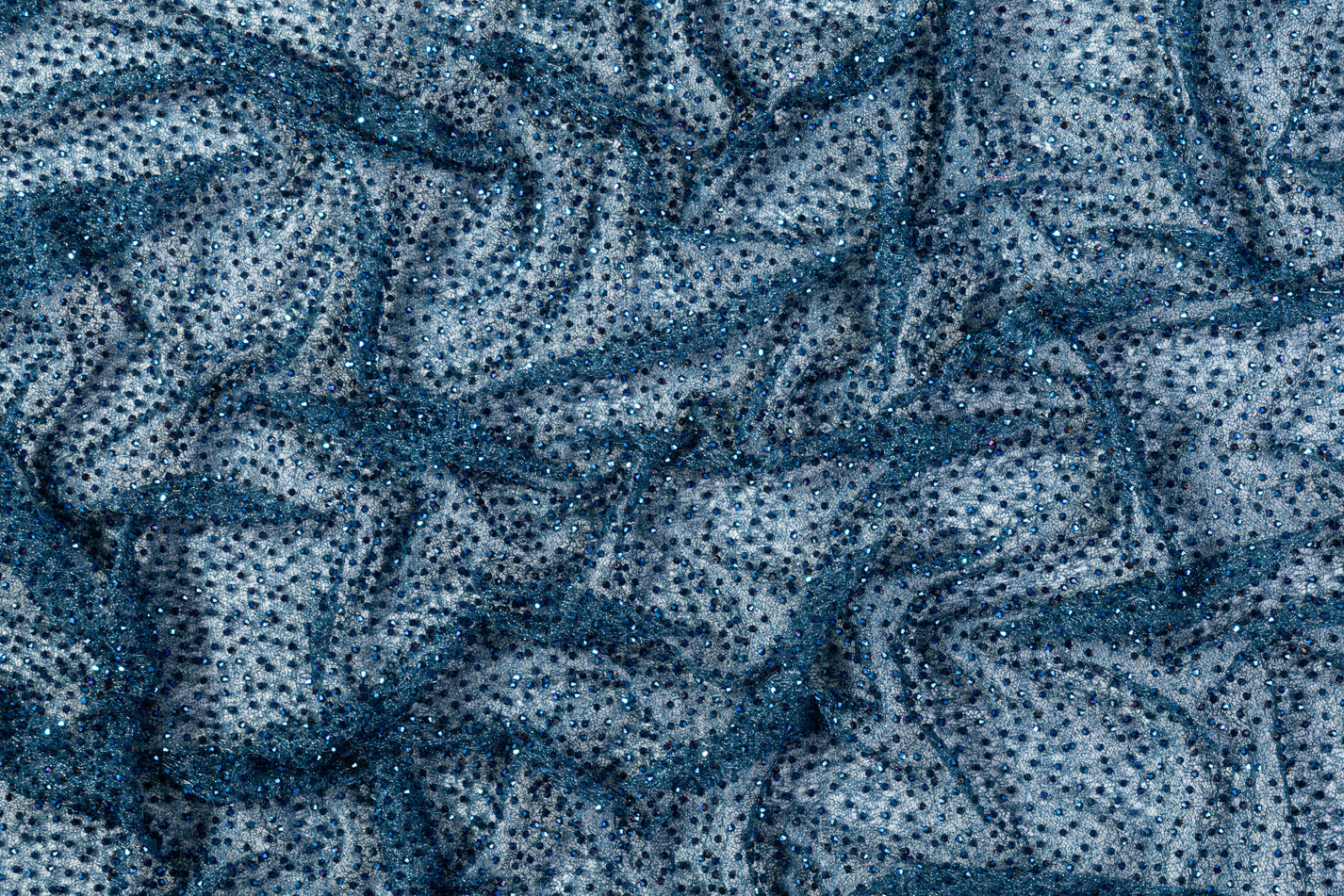 Handmade Crystal Beaded Lace - Blue – Prime Fabrics