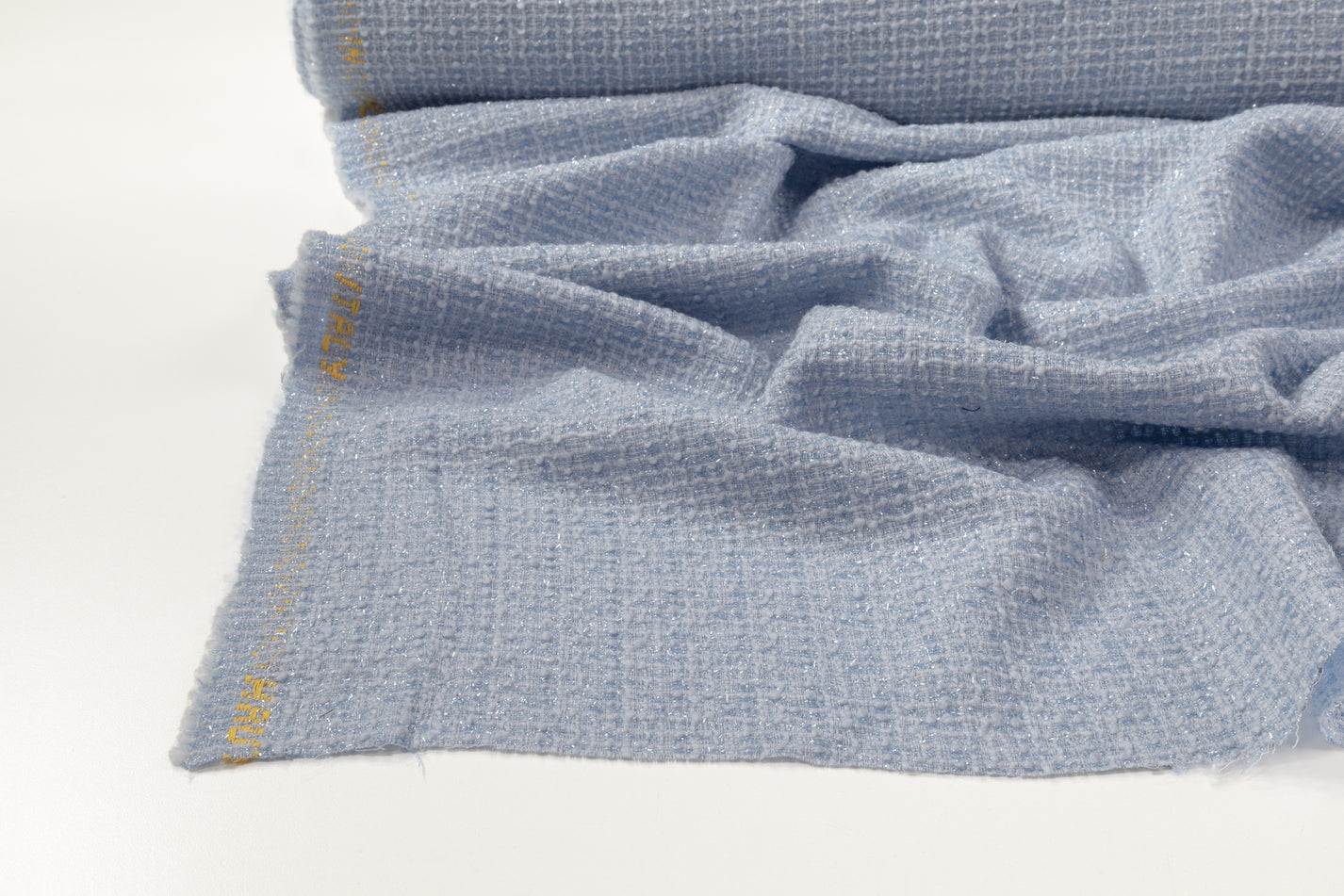 Metallic Italian Wool Boucle - Baby Blue – Prime Fabrics