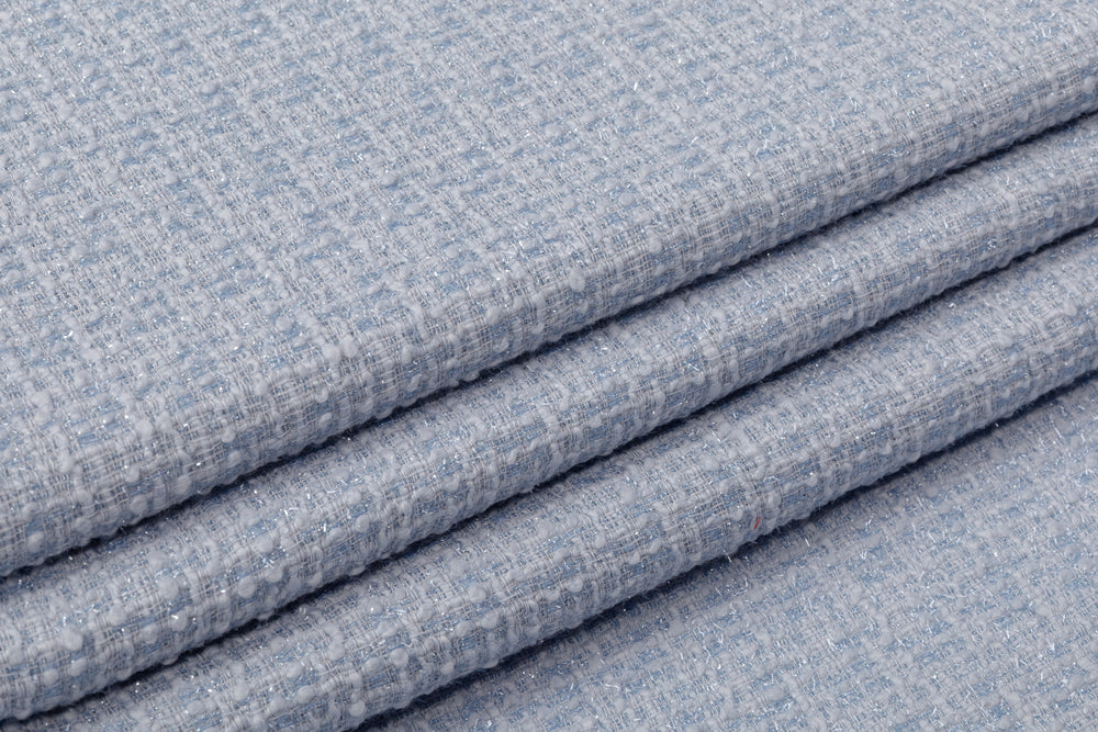 Metallic Italian Wool Boucle - Baby Blue