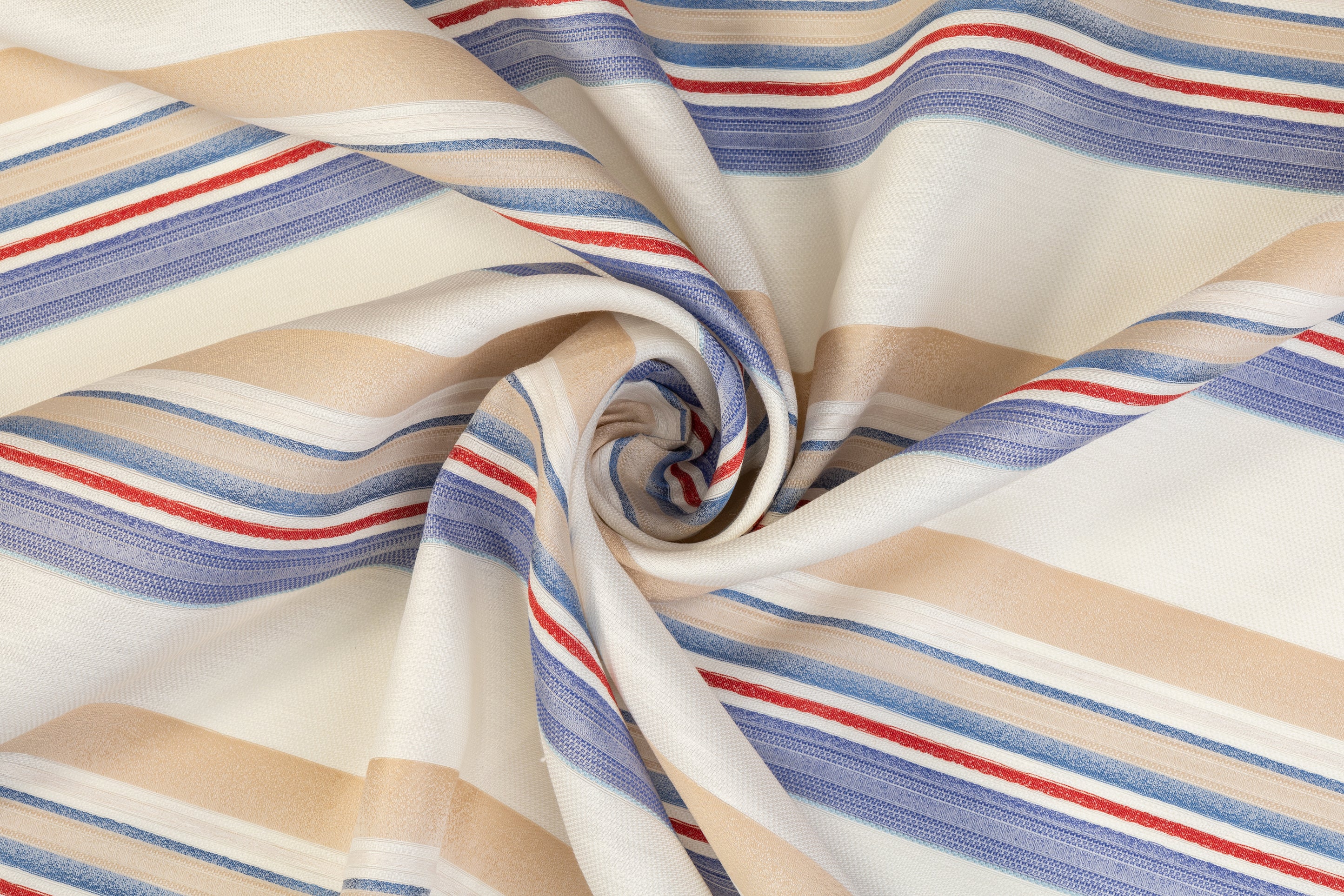 Striped Silk and Linen Blend - White / Beige / Blue / Red – Prime Fabrics