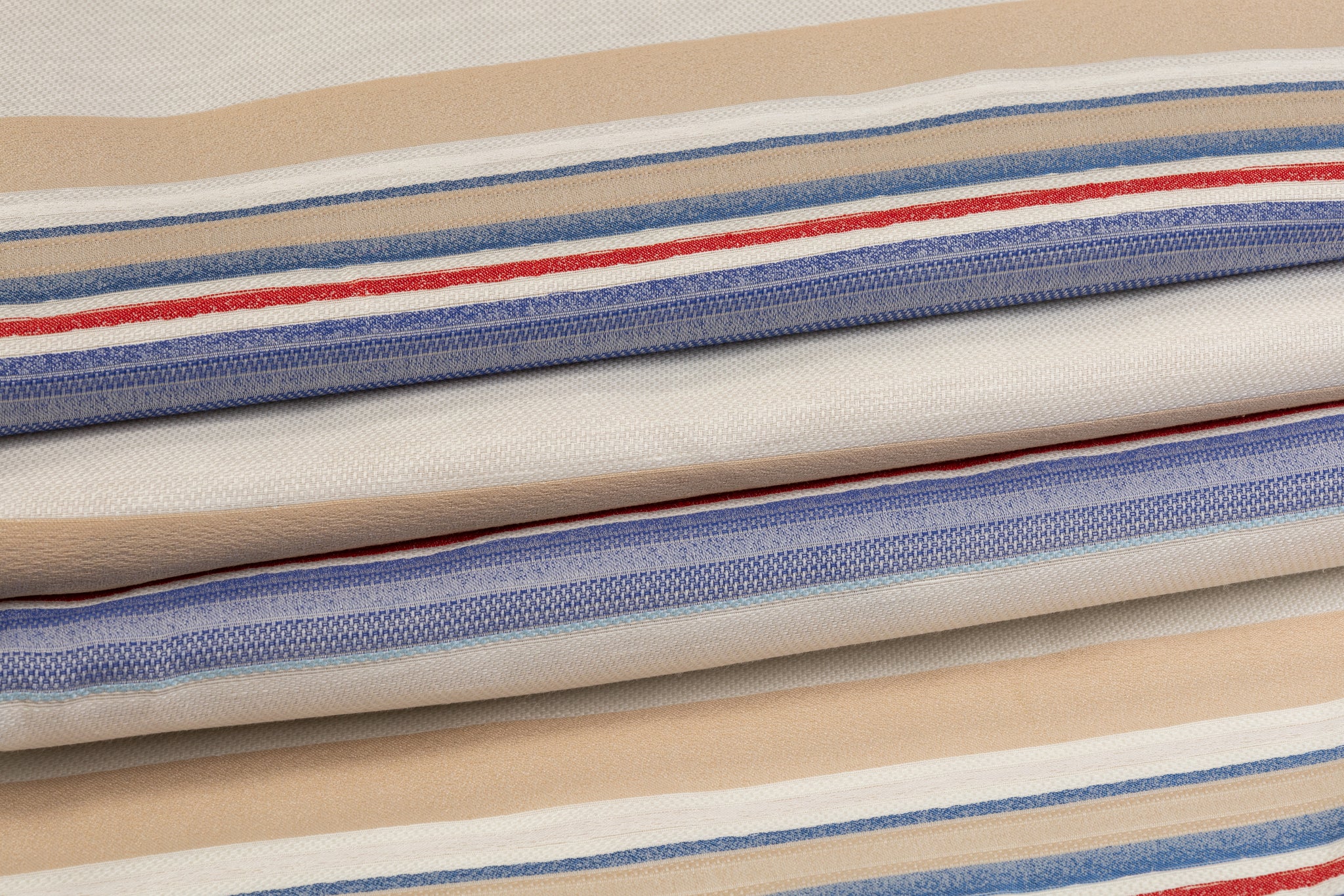 Striped Silk and Linen Blend - White / Beige / Blue / Red – Prime Fabrics