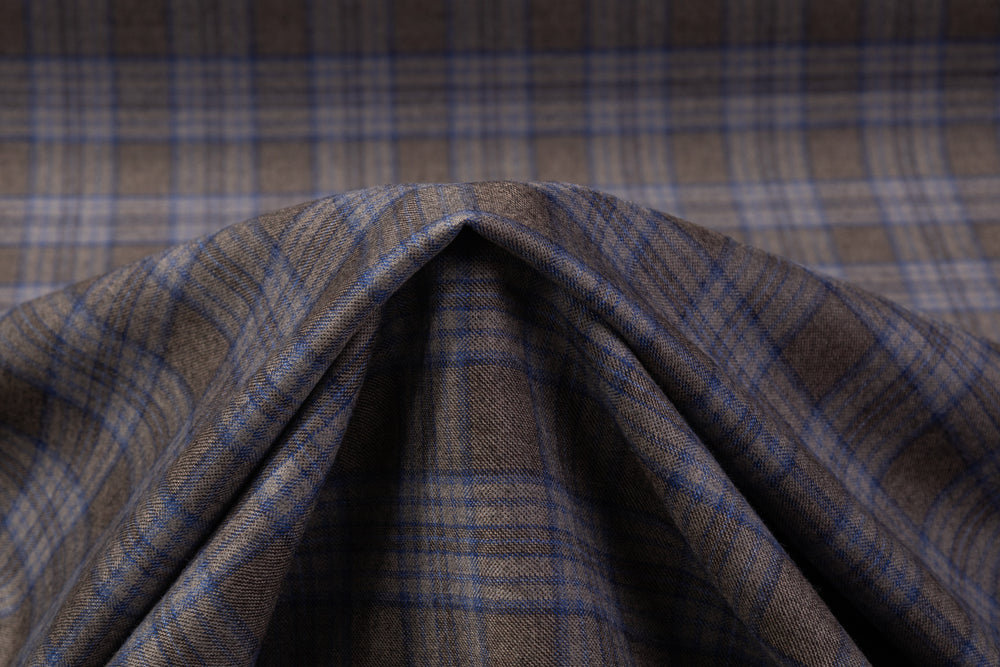 Cerruti - Oxygen 130's Italian Wool Suiting - Gray / Blue