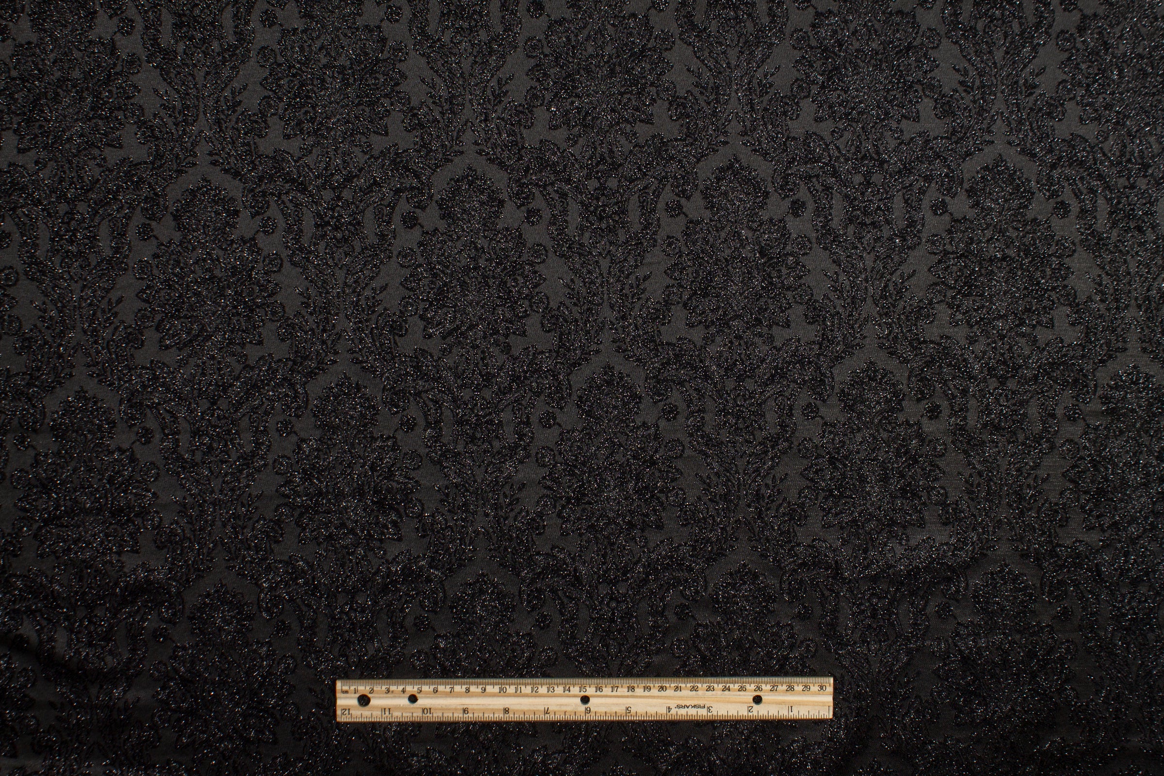 Metallic Damask Brocade - Black