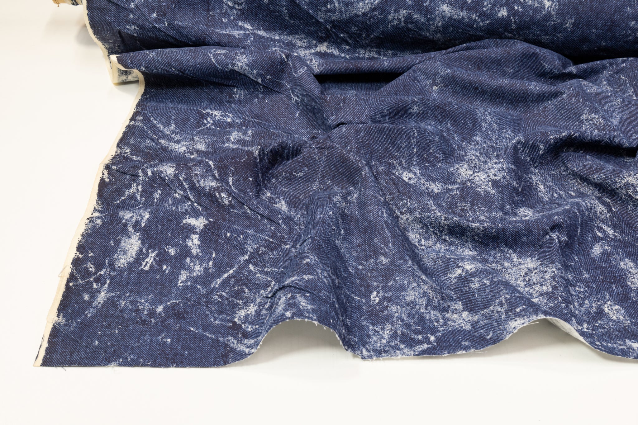 Acid Washed Denim Printed Cotton - Indigo – Prime Fabrics