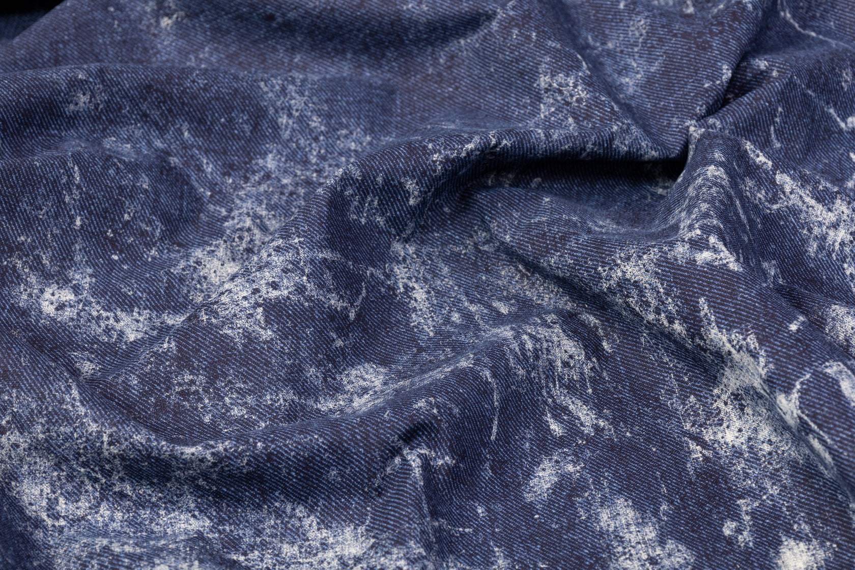 Acid Washed Denim Printed Cotton - Indigo – Prime Fabrics