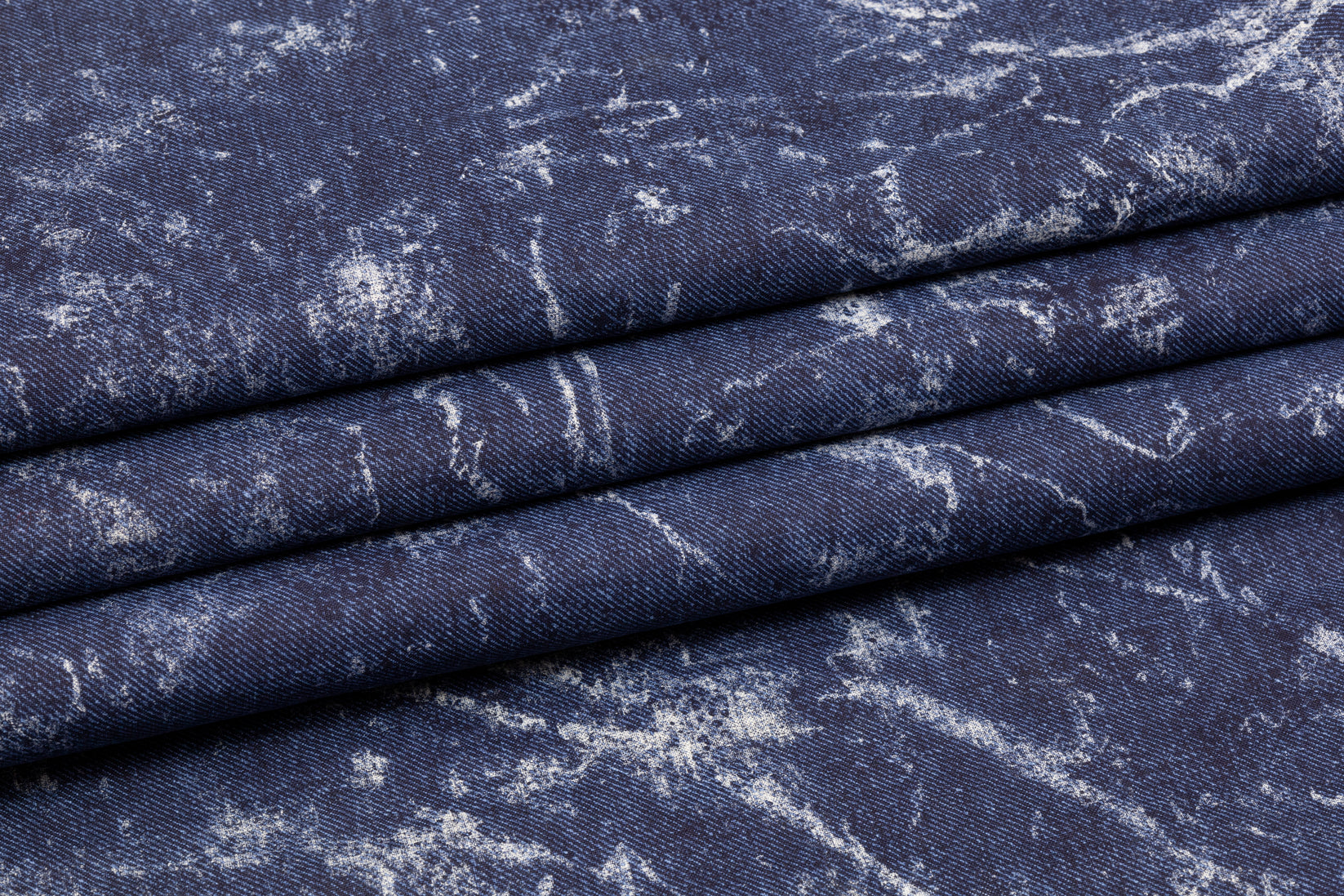 Acid Washed Denim Printed Cotton - Indigo – Prime Fabrics
