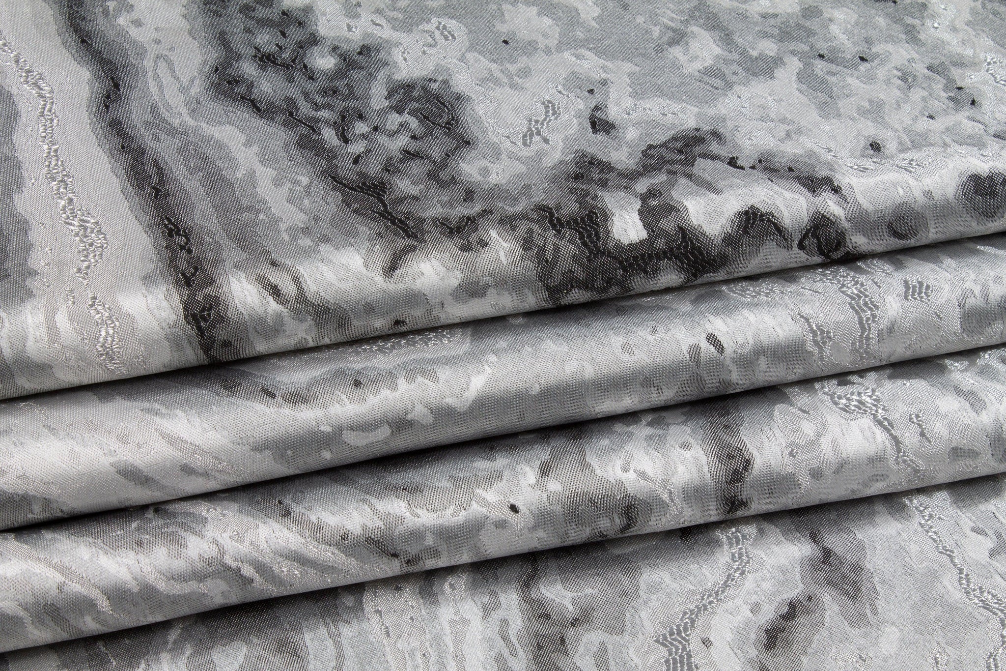 Abstract Metallic Brocade - Gray / Silver – Prime Fabrics