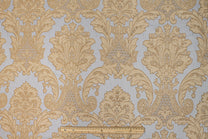 Damask Cut Velvet Upholstery - Blue and Gold – Prime Fabrics