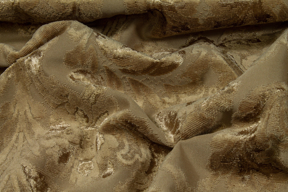 Damask Cut Velvet Upholstery - Gold – Prime Fabrics