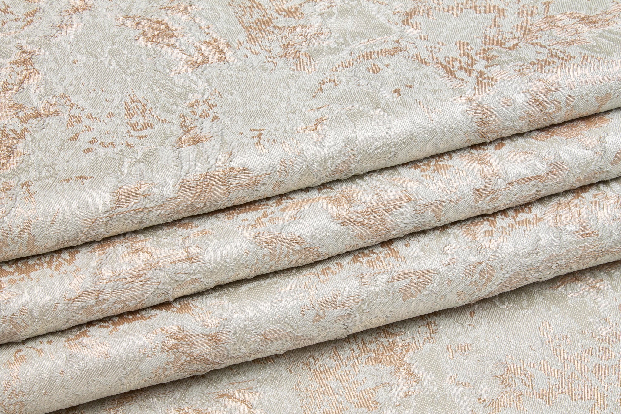 Abstract Metallic Brocade - Platinum Gray and Blush