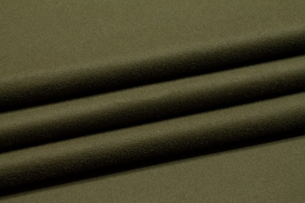 Olive Green Italian Wool Cashmere Blend